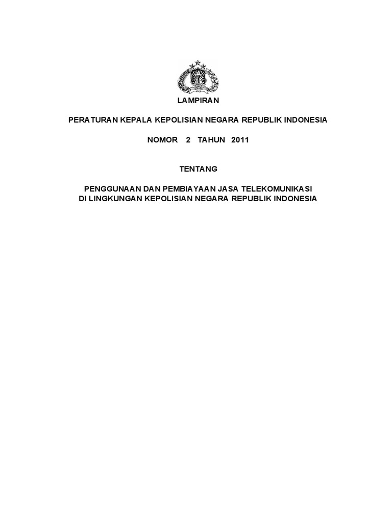 Lampiran Perkap No 2 TH 20113 | PDF