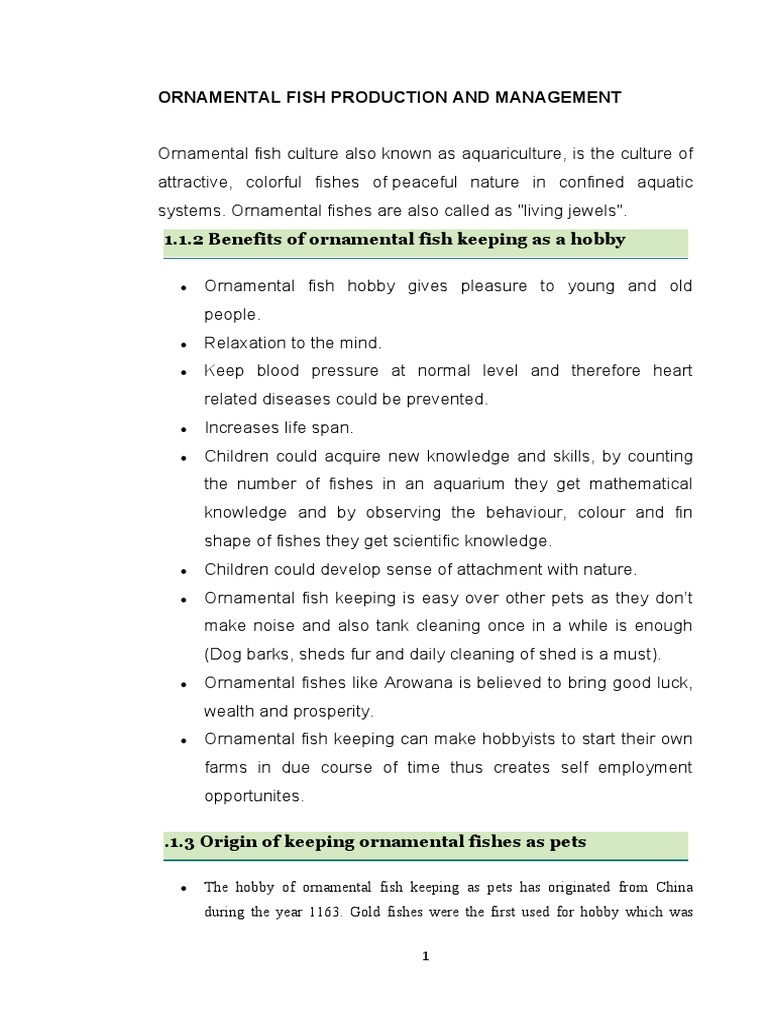 Ornamental Fish Breeding and Management-Notes | PDF | Aquarium ...