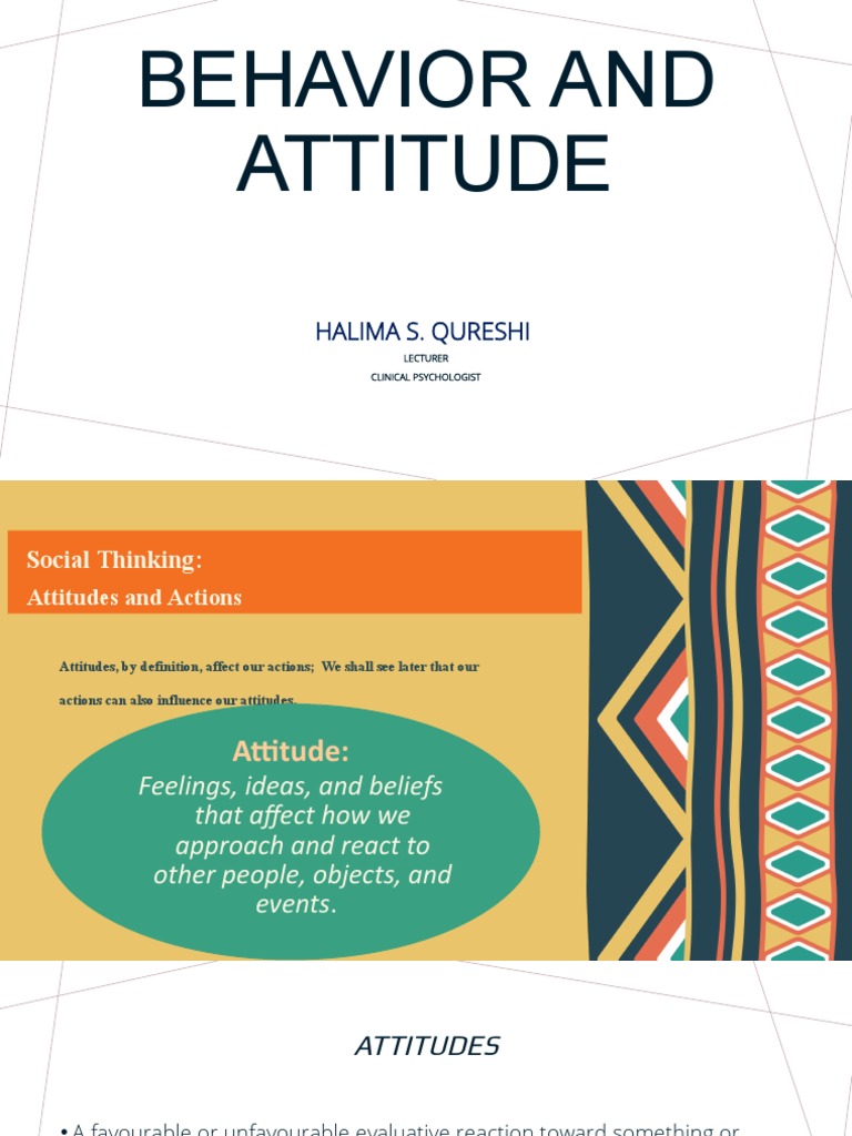 Lecture 4 Behavior and Attitudes | PDF | Attitude (Psychology ...
