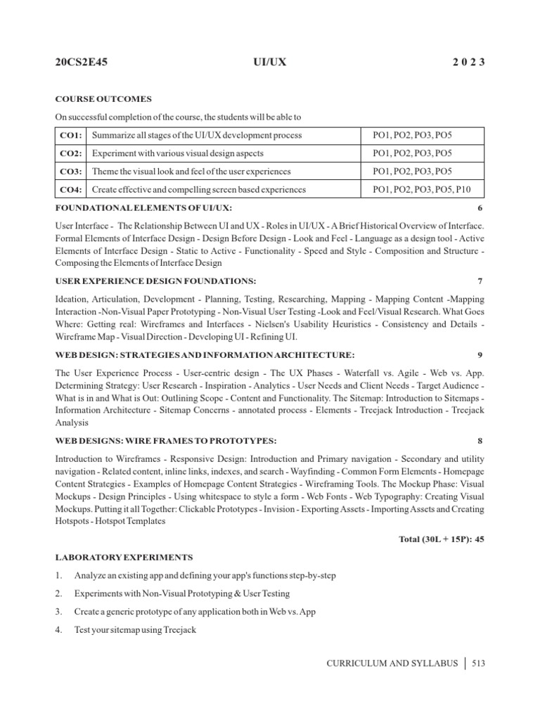UI UX Syllabus | PDF | User Interface | User Interface Design UI UX Syllabus | PDF | User Interface | User Interface Design