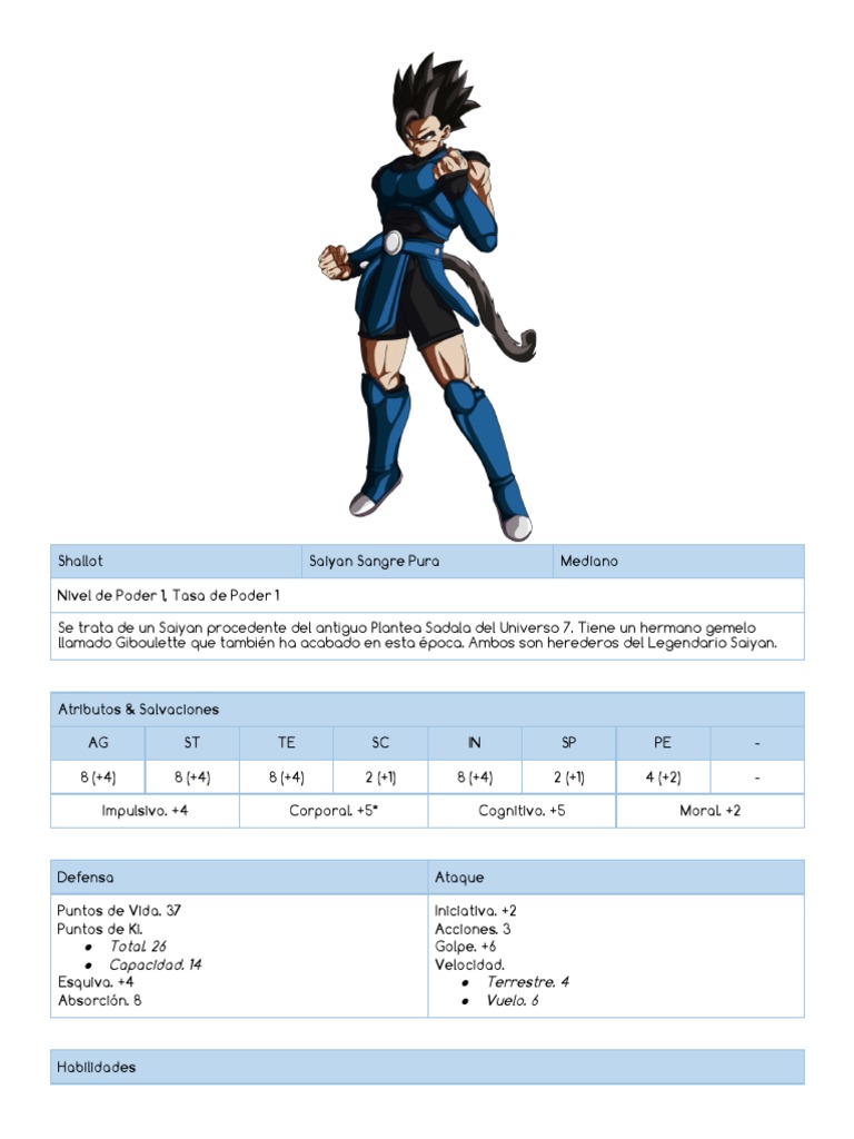 Shallot: Saiyan del Planeta Sadala | PDF | esfera del dragón