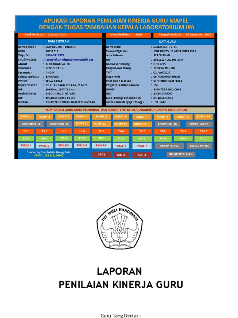 Aplikasi Laporan PK Guru Mata Pelajaran Tugas Tambahan Kepala ...