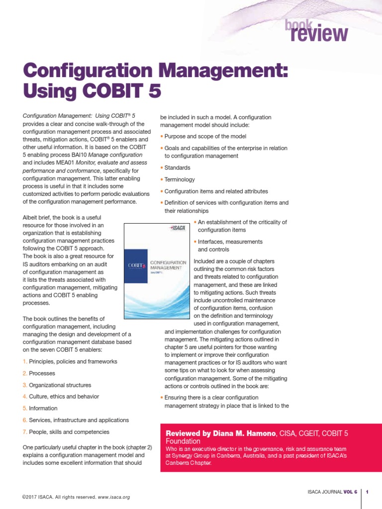 Configuration Management Using COBIT 5 - Joa - Eng - 1117 | PDF | Audit | Cobit