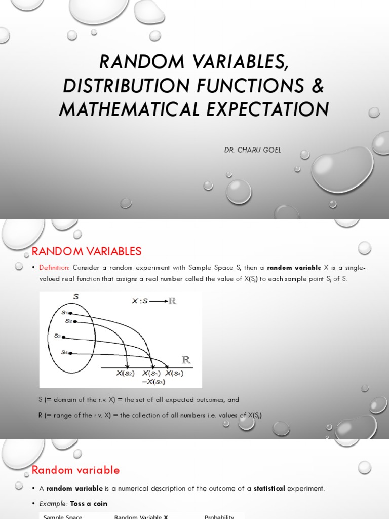 PT1,2,3 - Random Variables, Distribution Functions, Mathematical Expectation - CG-1-39 | PDF ...