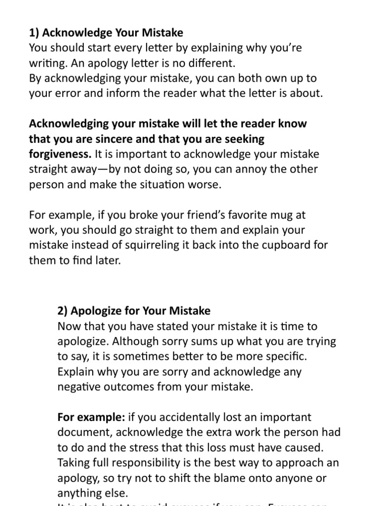 Apology Letter | PDF | Forgiveness