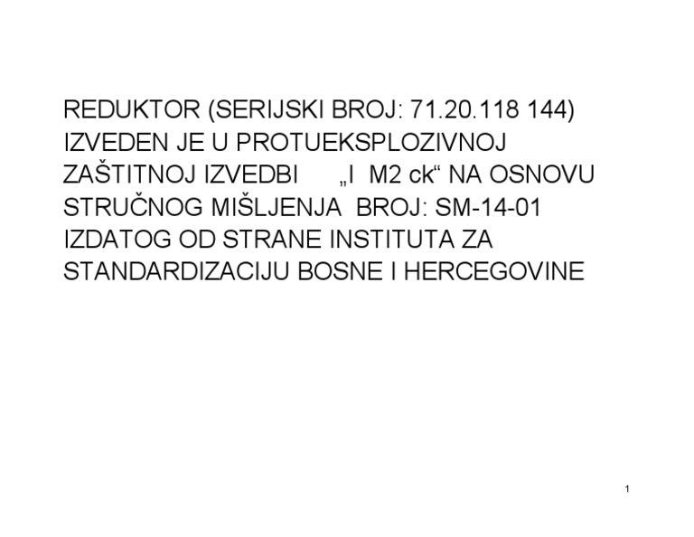 Reduktor Oznaka I M2 CK | PDF