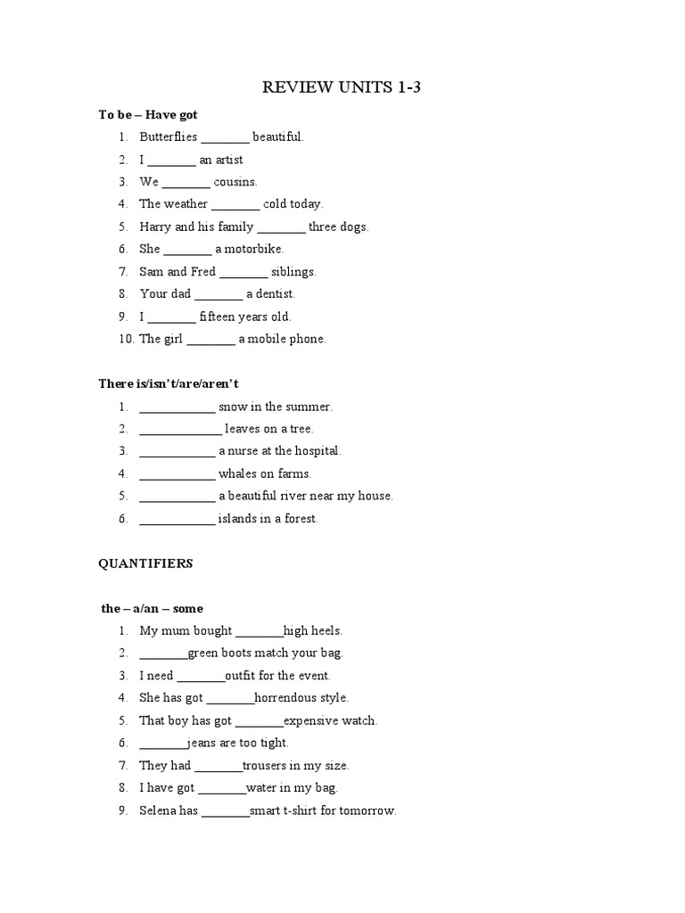 Review Units 1 To 3 | PDF