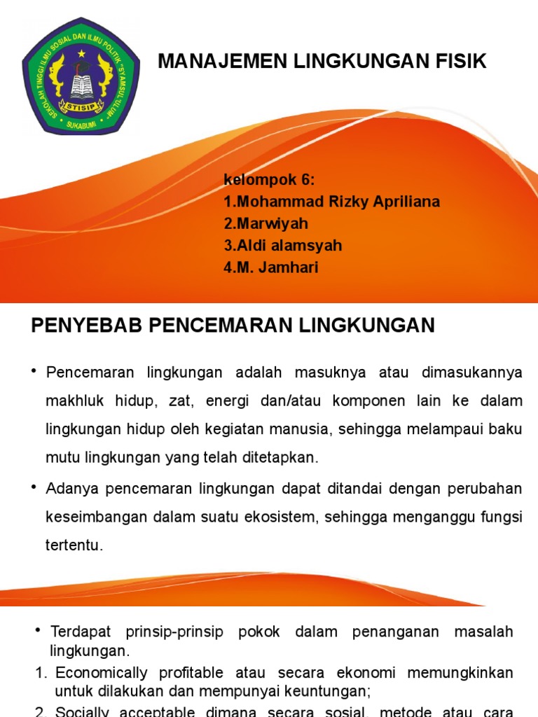 Manajemen Lingkungan Fisik | PDF | Karier & Perkembangan | Sains & Matematika