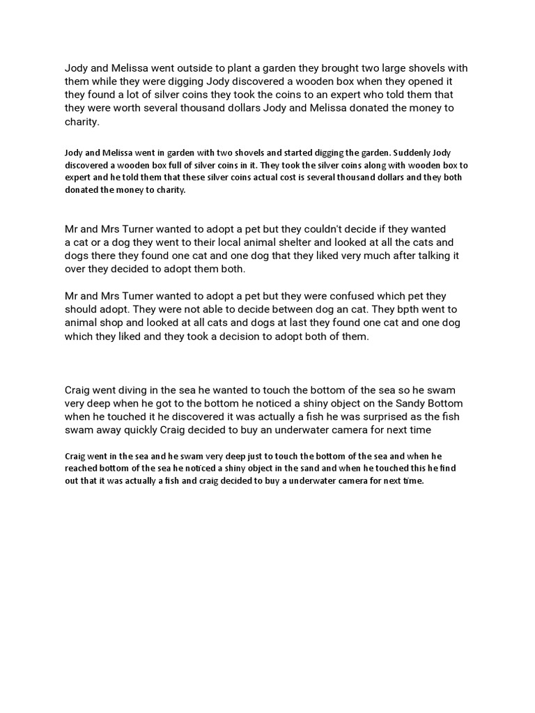 Versant Story Retelling Examples | PDF