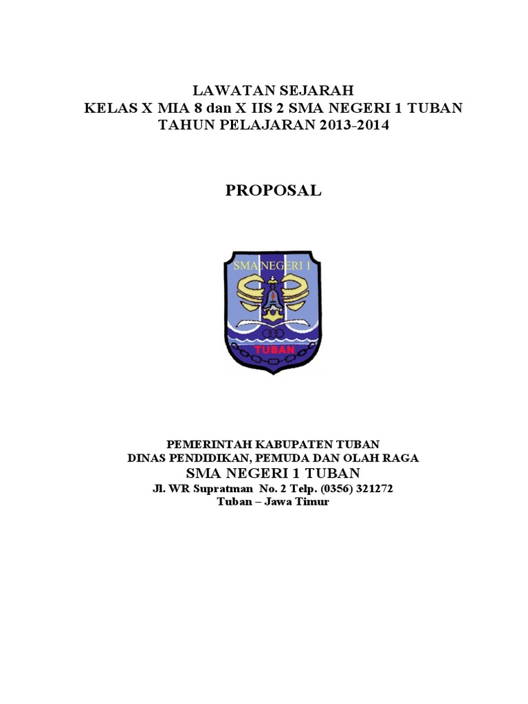Proposal Lawatan Sejarah Kelas X Tuban | PDF | Ilmu Sosial
