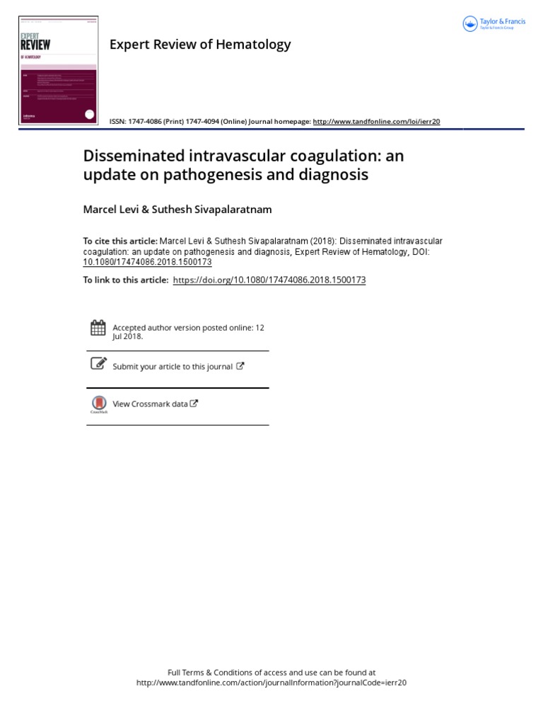 Disseminated Intravascular Coagulopathy DIC | PDF | Coagulation | Platelet