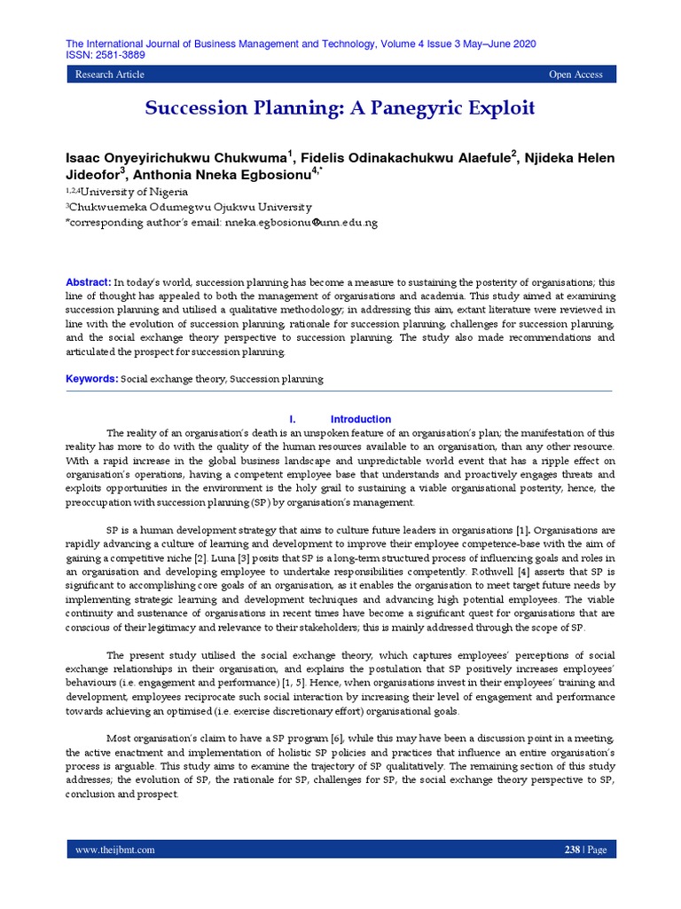 Succession Planning: A Panegyric Exploit | PDF | Employment | Talent Management