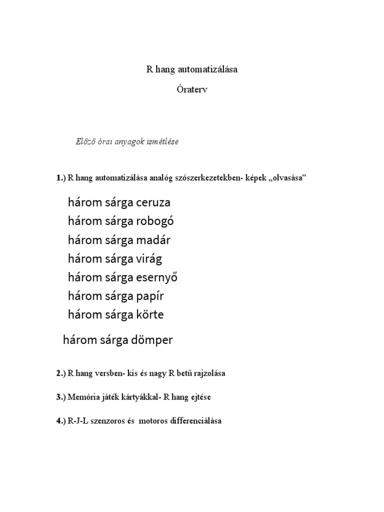 R Hang Automatizálása | PDF