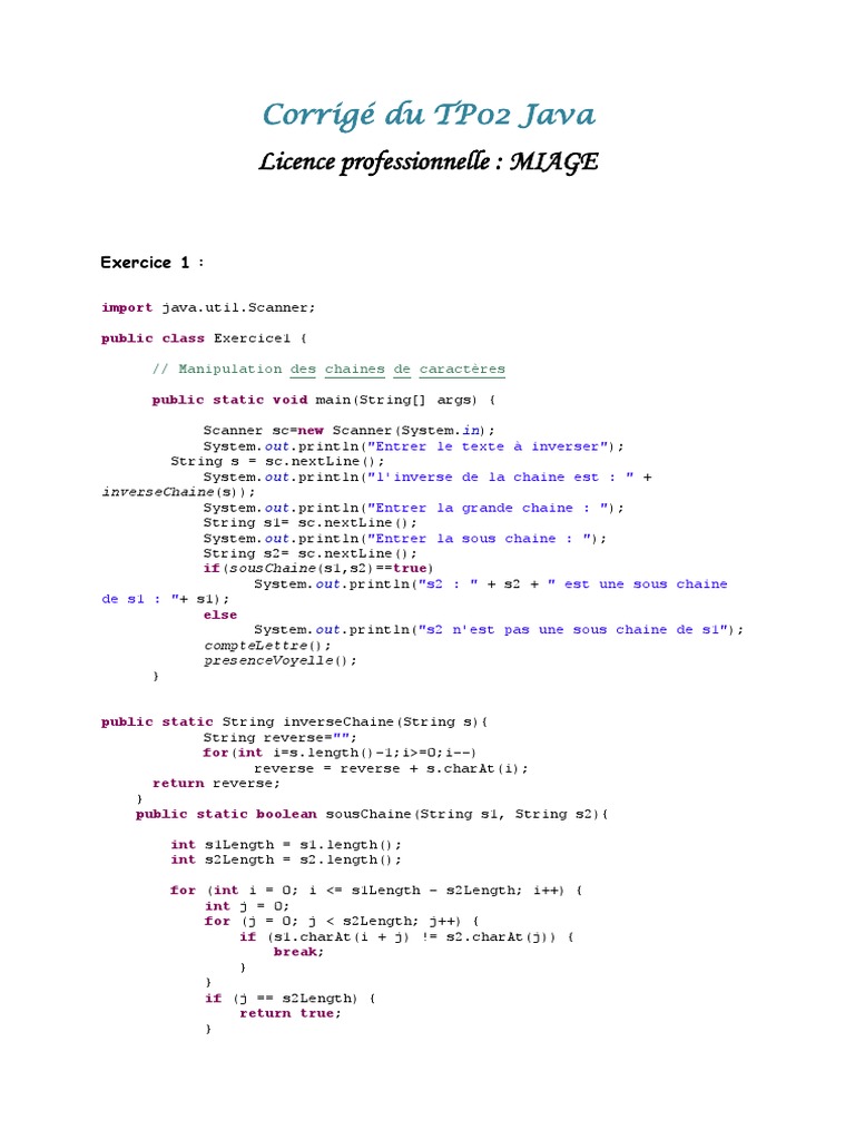 Corrigé - TP02 Java 2023 | PDF | Paradigme de programmation | Notation