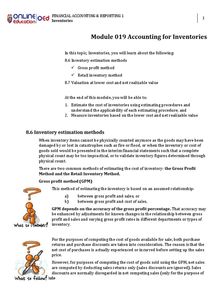 Week 08 - 02 - Module 19 - Accounting For Inventories | PDF | Inventory ...