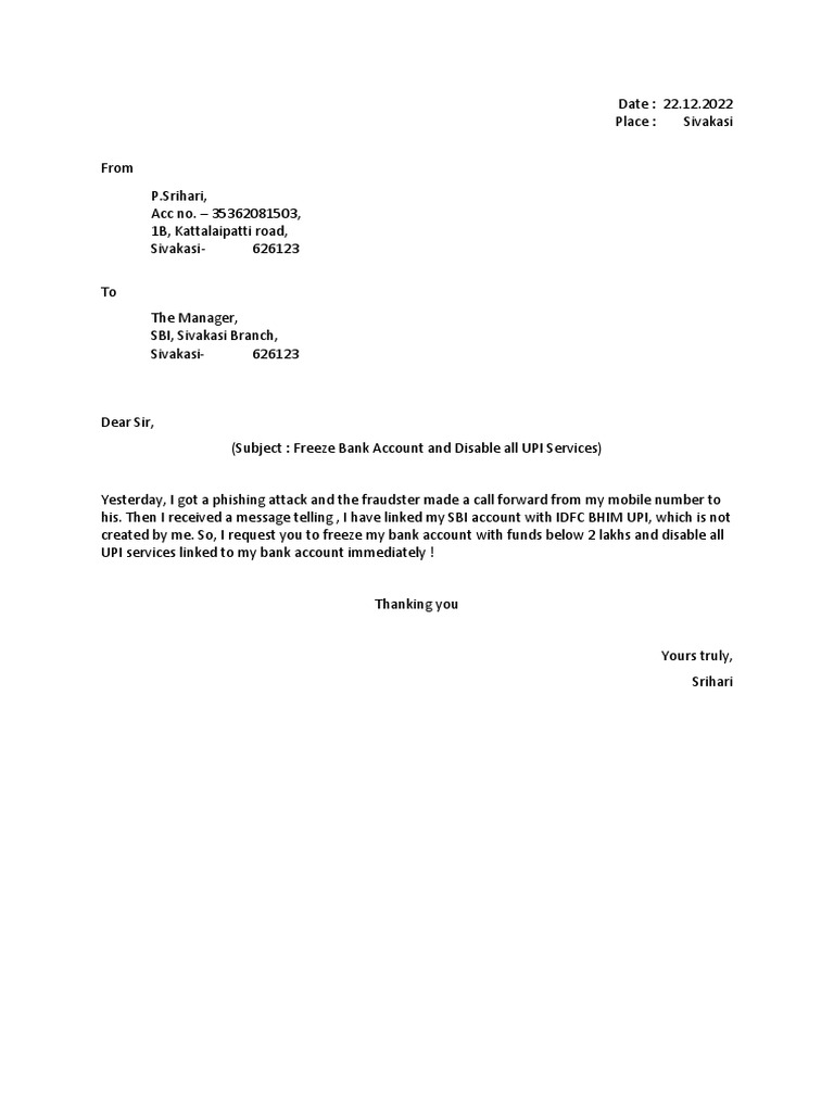 SBI Letter | PDF