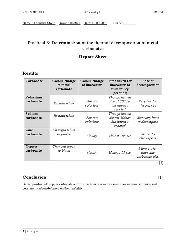 Chem 6 | PDF | Oxide | Carbonate