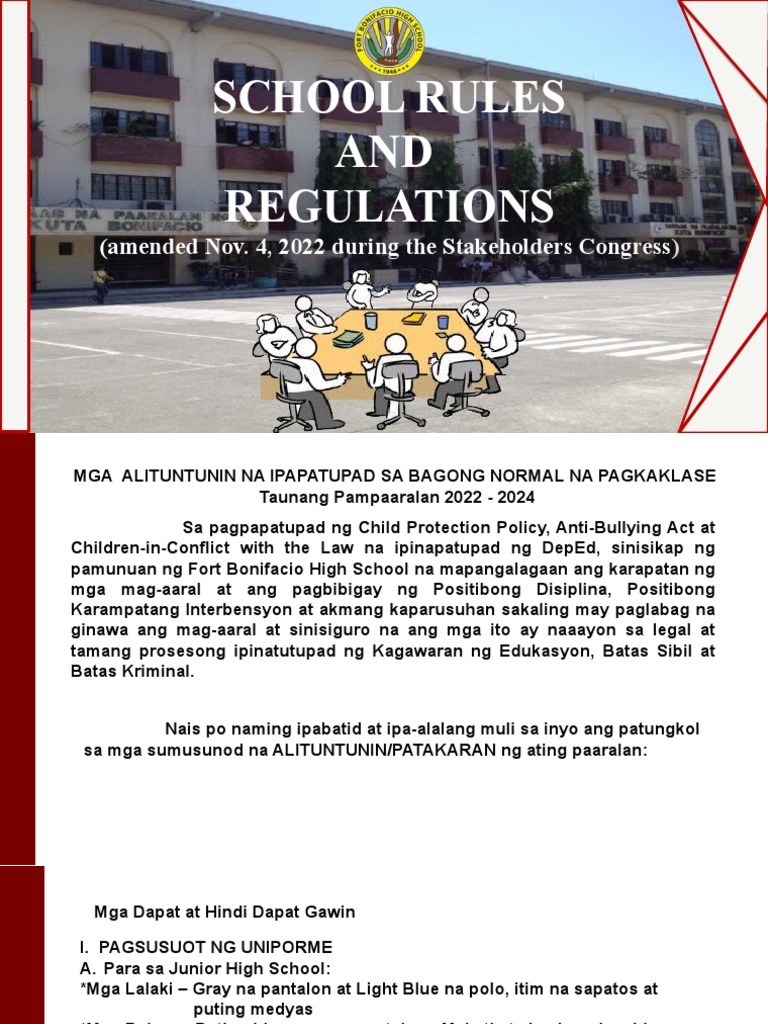 School Rules Regulations 2022 | PDF