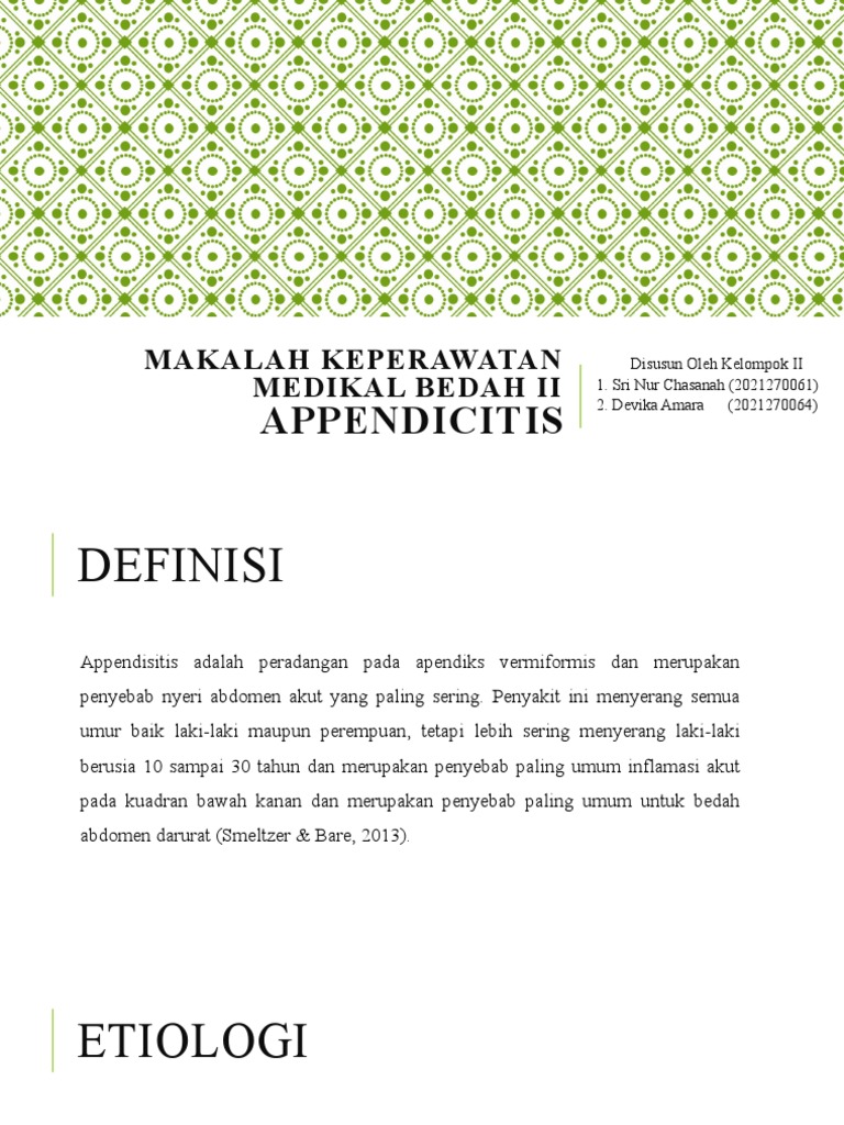 Kelompok 2 Appendicitis | PDF