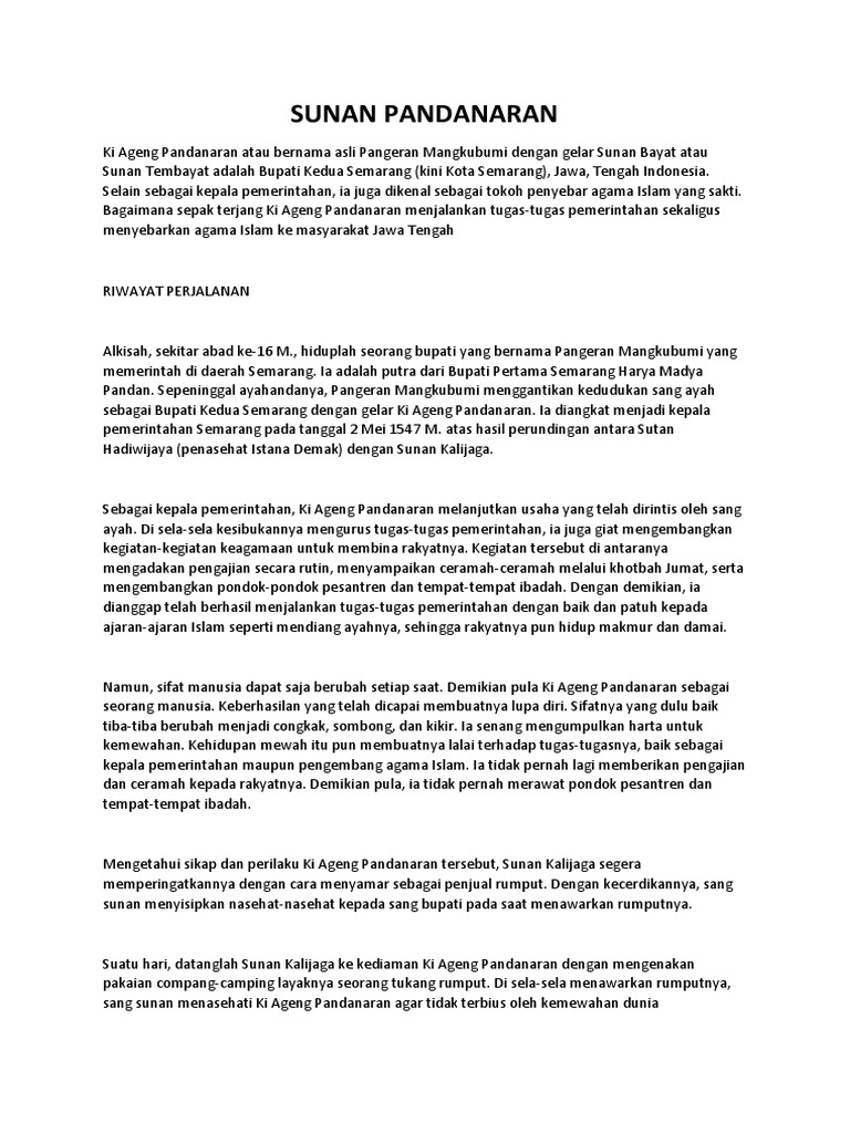 Sunan Pandanaran | PDF