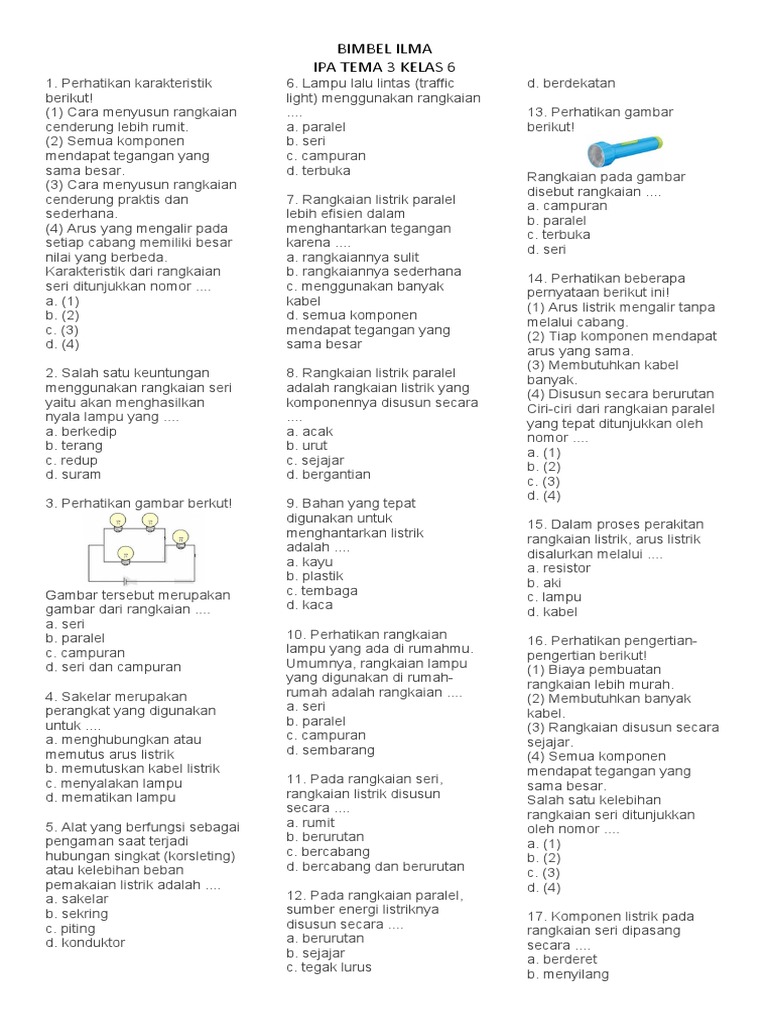 1 - IPA - Kelas 6 - Soal - Bab 3 - 1 | PDF