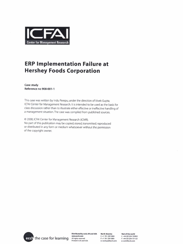 ERP Implementation Failure Hershe Foods Corp | PDF | Sap Se ...