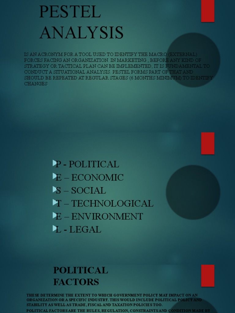 PESTEL Analysis Overview and Factors | PDF | Taxes | Sustainability