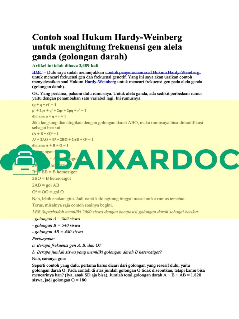 Contoh Soal Hukum Hardy | PDF | Agama & Spiritualitas