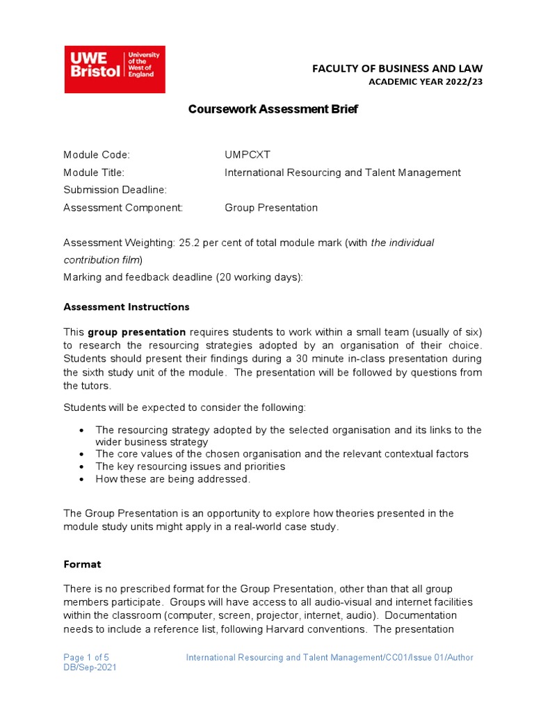 Irtm Cc01 Group Task-Brief 2023 | Descargar gratis PDF | Analysis ...