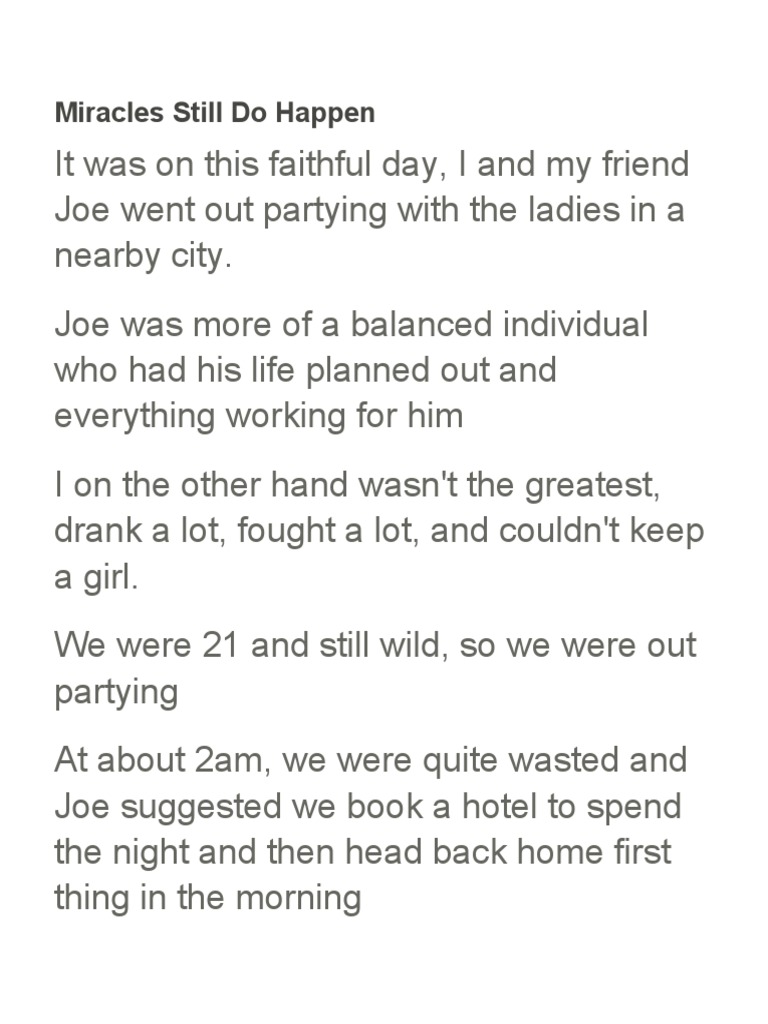 Miracles Do Still Happen | PDF | Miracle