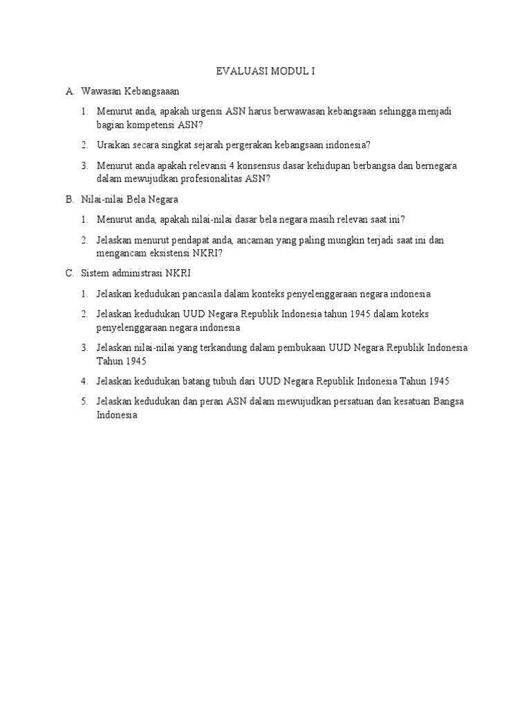 Evaluasi Modul I | PDF
