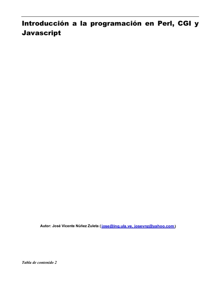 Introducción a la programación en Perl | PDF | Perl | Script Java