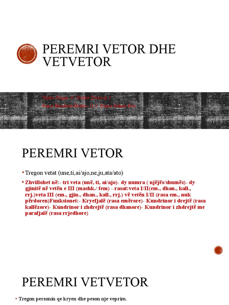 Peremri Vetor Dhe Vetvetor: Gjuhe Shqipe 11: Detyre Dosje NR 1 Punoi:Elizabeta Hoxha 11-1 Pranoi ...