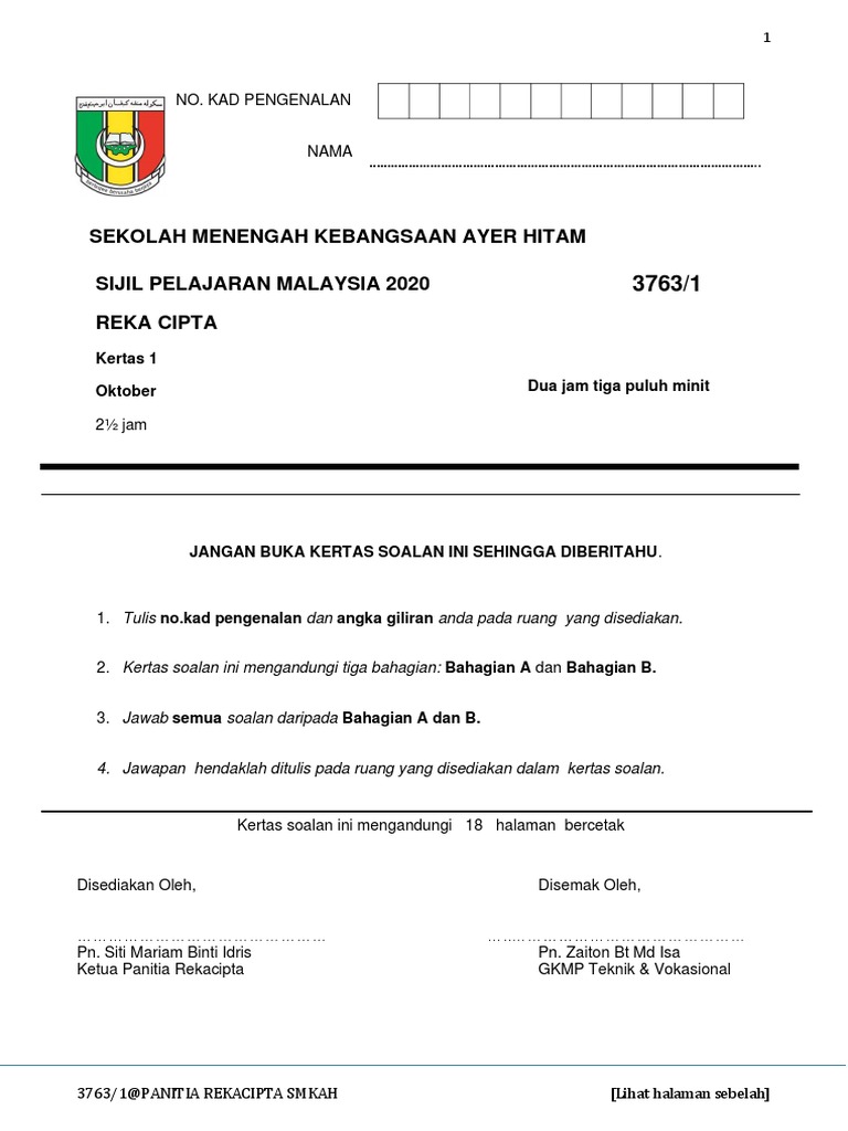 Kedah Soalan Trial 2020 | PDF
