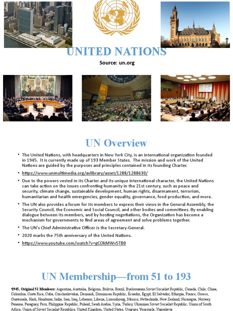 Powerpoint Slides An Overview and History of The United Nations | PDF ...