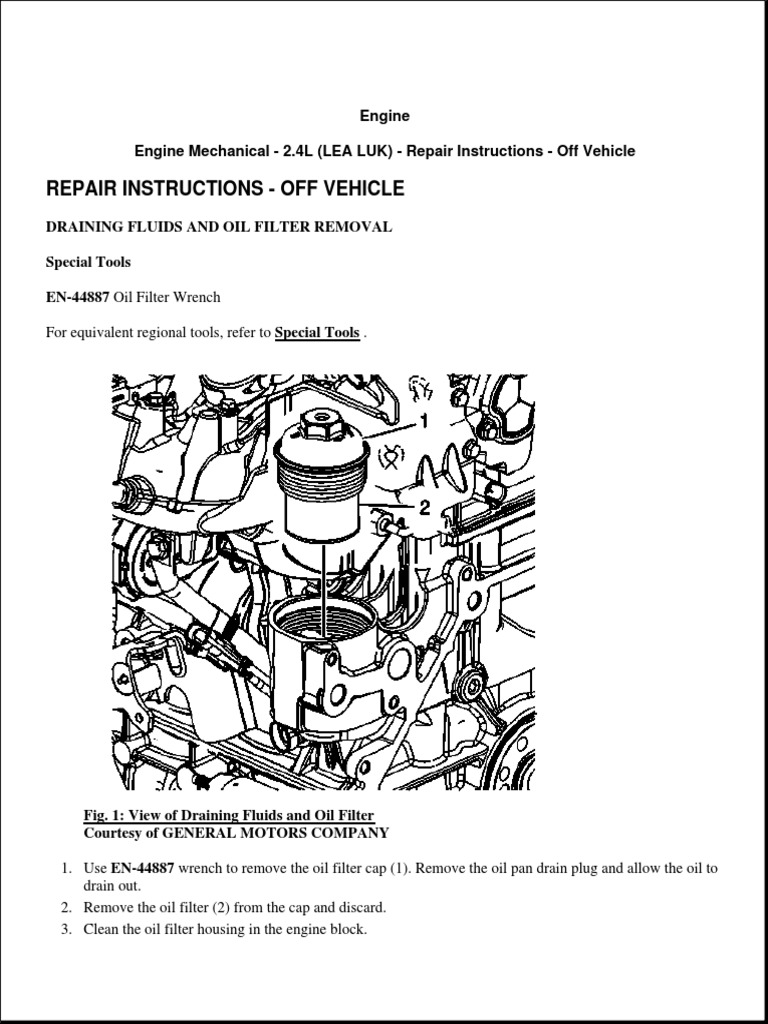 060 - Engine Mechanical - 2.4L (LEA LUK) - Repair Instructions - Off ...