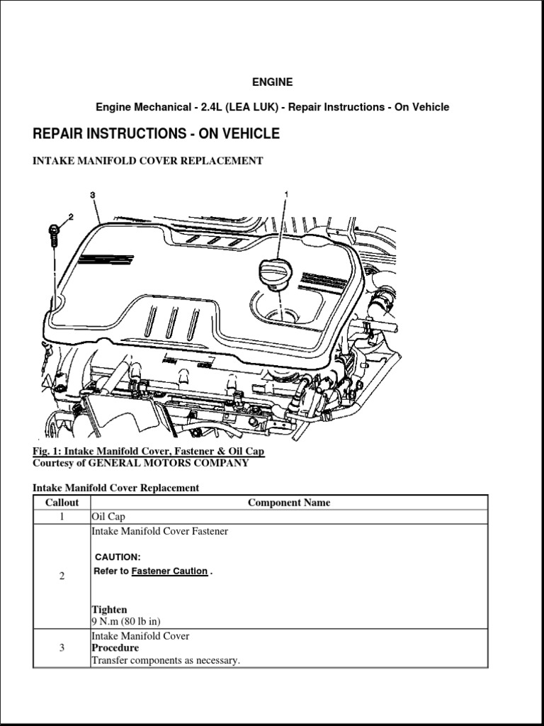 061 - Engine Mechanical - 2.4L (LEA LUK) - Repair Instructions - On ...
