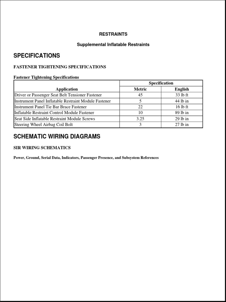131 - Supplemental Inflatable Restraints | PDF | Airbag | Seat Belt