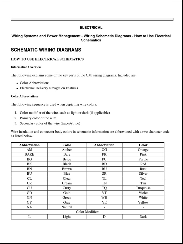 078 - How To Use Electrical Schematics | PDF | Color | Electrical Wiring