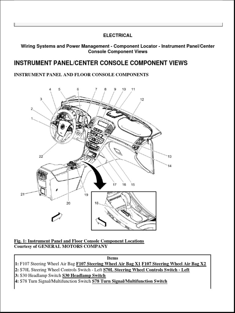088 - Instrument Panel Center Console Component Views | PDF | Power ...