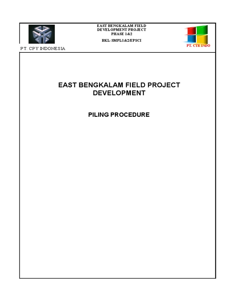 Piling Procedure East Bengkalam Field | PDF | Deep Foundation ...