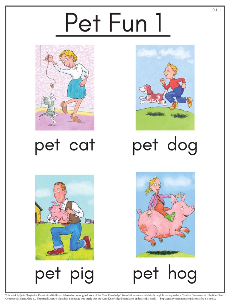 Phonics and Stuff - CKLA - Book 0-1 - Pet Fun | PDF | Consonant | Phonics