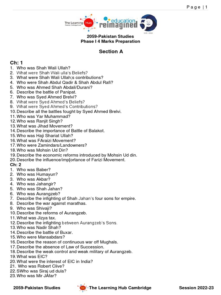 P1-History 4 Marks Question Full Book | PDF | Partition Of India | Benazir Bhutto