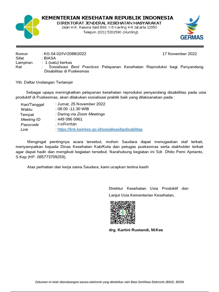 Surat Sosialisasi Best Practices | PDF