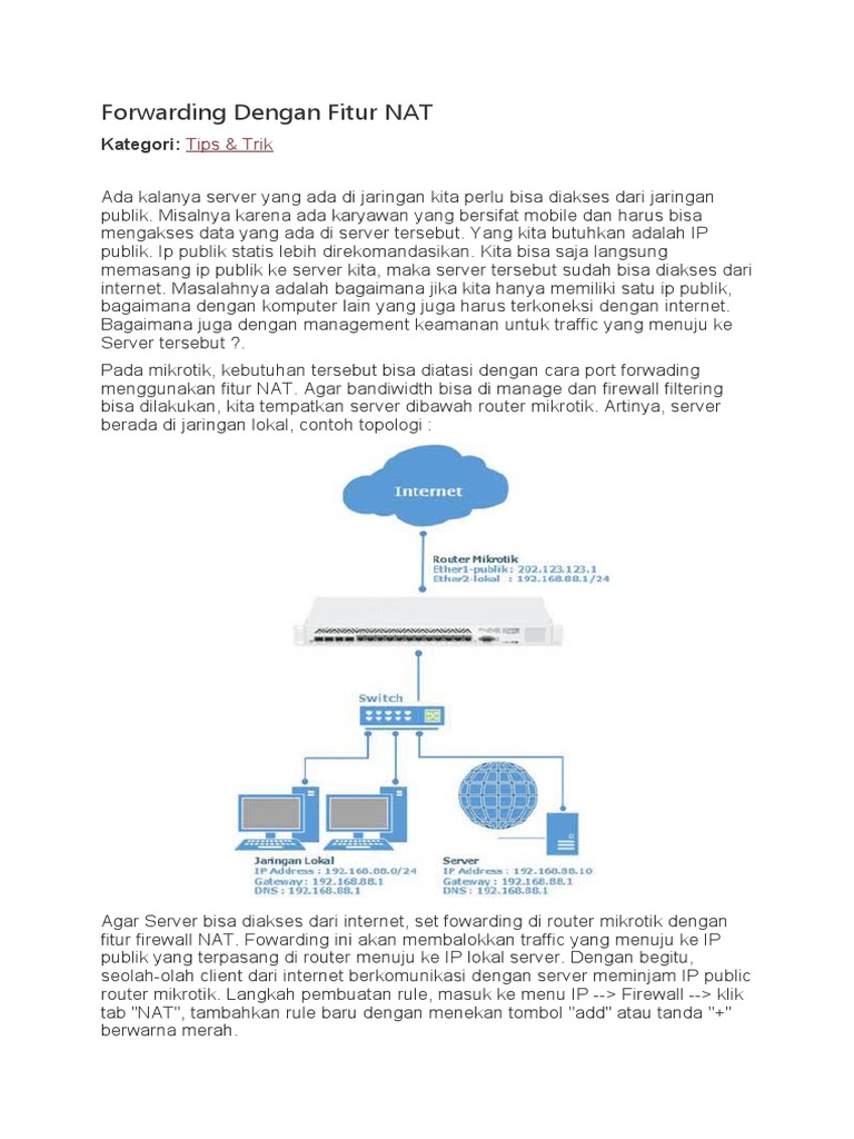 Forwarding Dengan Fitur NAT | PDF | Pengelolaan Keuangan & Uang | Komputer