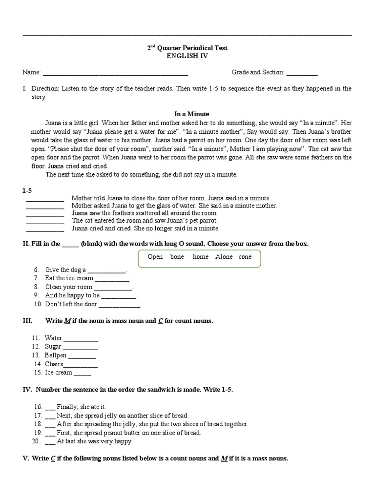 2nd Quarter Periodical Test | PDF