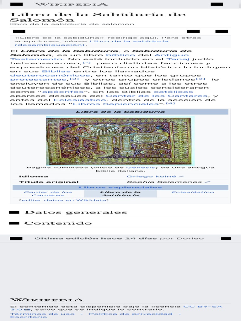 Libro de La Sabiduría de Salomón | PDF