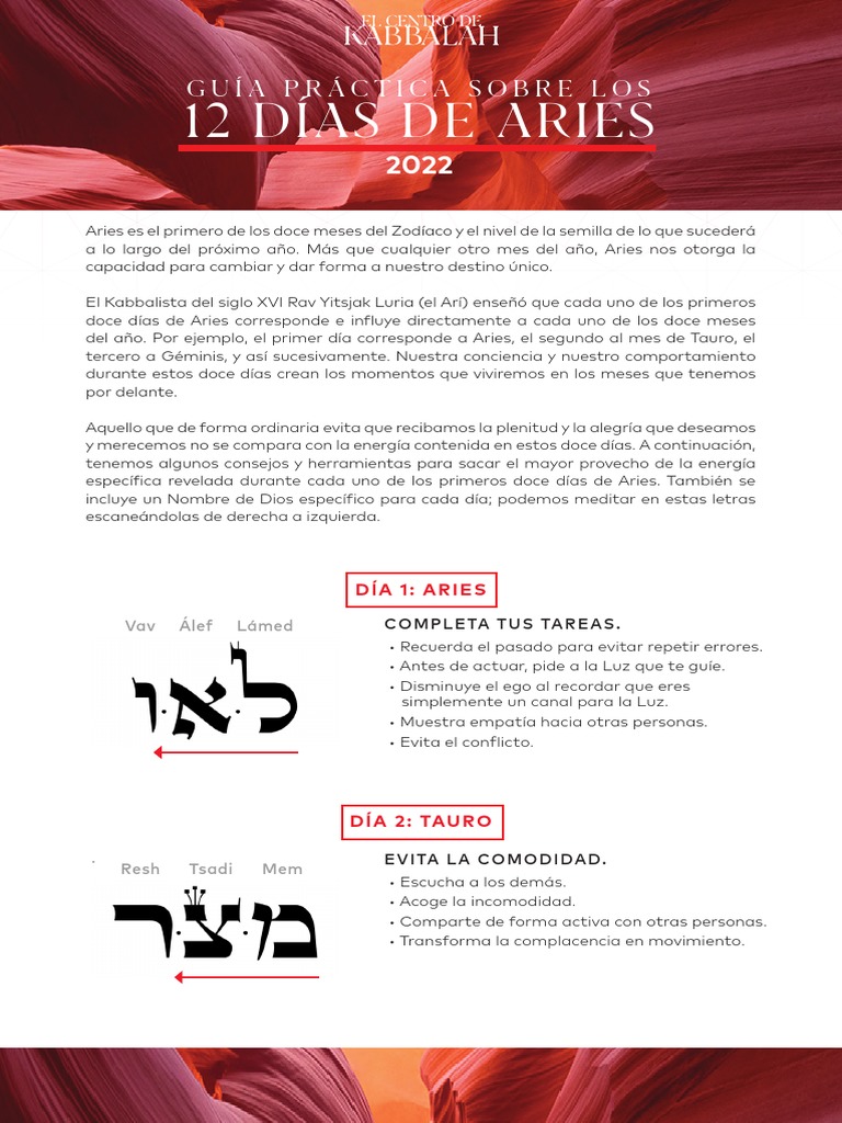 Guía práctica sobre cómo aprovechar la energía de los 12 primeros días de Aries | PDF