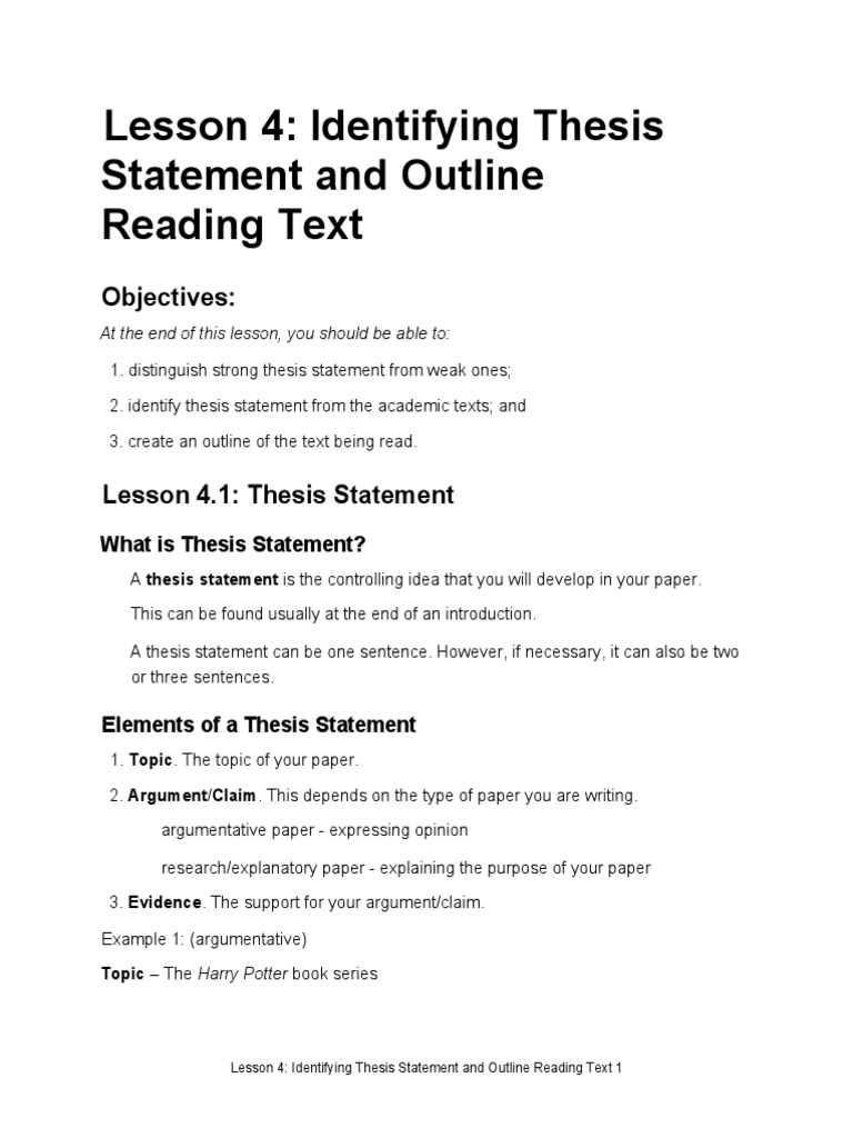 Guidelines for Creating Effective Thesis Statements and Outlines | PDF | Cognitive Science