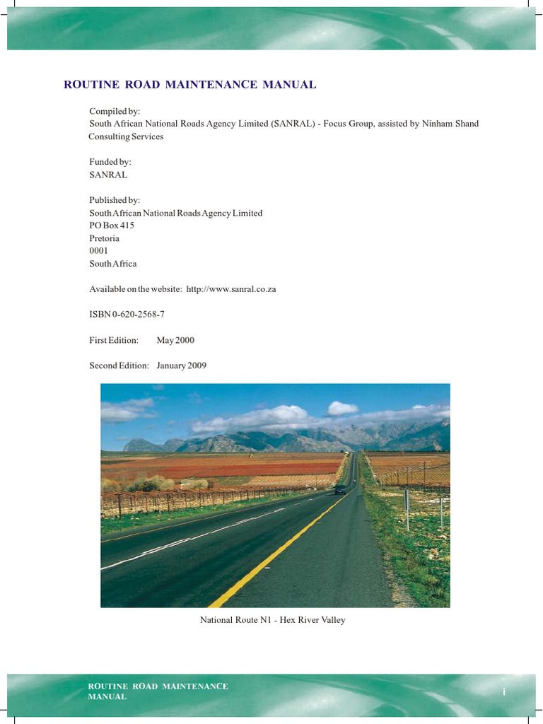 Routine Road Maintenance Manual - 2009 Version | PDF | Road | Road Surface